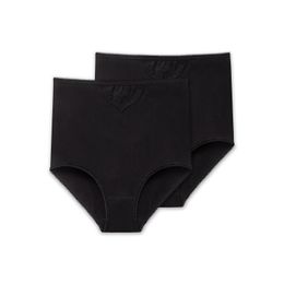 Slip Schiesser "Slip Cotton Essentials 2er Pack", Damen, Gr. L, schwarz, Obermaterial: 100% Baumwolle CO., Unterhosen Slip