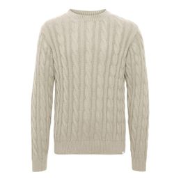 !Solid Strickfleece-Pullover SOLID "Strickpullover SDGibril", Herren, Gr. L, beige (oatmeal), Obermaterial: 100% Baumwolle CO., Pullover