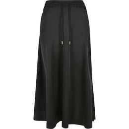 Sommerrock Urban Classics "Urban Classics Damen Ladies Satin Midi Skirt", Damen, Gr. XS, schwarz, 95% Polyester, 5% Elasthan, unifarben, loose fit, R&ouml;cke