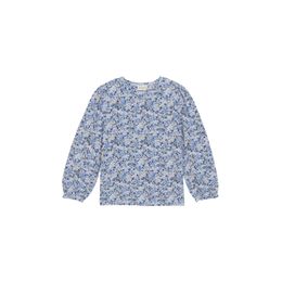 Sweatshirt Minymo "Langarmshirt MIT-shirt LS AOP", M&auml;dchen, Gr. 122, blau (true blau), Obermaterial: 48% Modal CMD. 48% Baumwolle CO. 4% Elasthan EL., Sweatshirts Sweatshirt