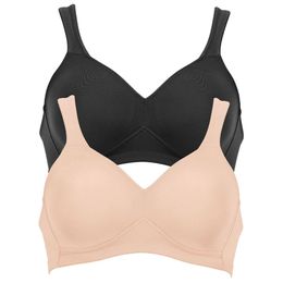 B&uuml;gelloser BH Anita "BH ohne B&uuml;gel Twin", Damen, Gr. 100, Cup A, bunt (desert schwarz), Obermaterial: 70% Polyamid PA. 30% Elasthan EL., BHs