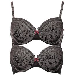 B&uuml;gel-BH Anita "2er Pack B&uuml;gel BH Fleur", Damen, Gr. 100, Cup F, schwarz (schwarz schwarz), Spitze, Obermaterial: 87% Polyamid PA. 13% Elasthan EL., BHs B&uuml;gel-BH