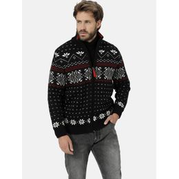 Strickjacke Babista "Outdoor Strickjacke SORRENZI", Herren, Gr. L, bunt (schwarz gemustert), Obermaterial: 70% Polyacryl PAN. 30% Wolle mw., Strickjacken Strickjacke