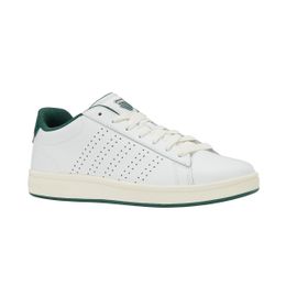 Sneaker K-Swiss "COURT BASE II", Herren, Gr. 42, wei&szlig;, posy gr&uuml;n, Leder, Schuhe Sneaker