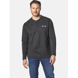 Sweatshirt Jan Vanderstorm "Sweatshirt JORNSEN", Herren, Gr. L, grau (dunkelgrau melange), Obermaterial: 70% Baumwolle CO. 30% Polyester COOLMAX PES(Coolmax)., Shirts Sweatshirt