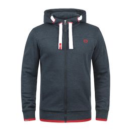 !Solid Kapuzenpullover SOLID "Kapuzensweatjacke SDBenjamin", Herren, Gr. M, blau (ins bl mel), Obermaterial: 50% Baumwolle CO. 50% Polyester PES., Sweatjacken Kapuzenpullover