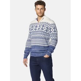 Troyer Babista "Pullover VARZIRO", Herren, Gr. L, blau (royal blau gemustert), Obermaterial: 55% Polyacryl PAN. 45% Baumwolle CO., Pullover Troyer