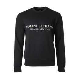 Sweatshirt Armani Exchange "Sweatshirt", Herren, Gr. XL, blau (marine), Obermaterial: 100% Baumwolle CO., Sweatshirts Sweatshirt
