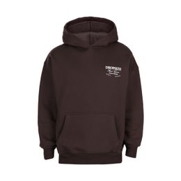 Kapuzenpullover DROPSIZE "Dropsize SUCCESS HOODIE", Herren, Gr. L, chocolate, 70% Baumwolle, 30% Polyester, mehrfarbig, oversize, ohne Ausschnitt, Pullover Kapuzenpullover