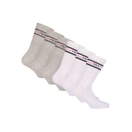 Kurzsocken Fila "Socken 6er Pack", Herren, Gr. 39-42, grau (grau, wei&szlig;), Obermaterial: 80% Baumwolle CO. 18% Polyester PES. 2% Elasthan EL., Socken