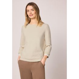 3/4-Arm-Shirt Street One, Damen, Gr. 42, smoke beige, Web, 86% Baumwolle, 12% Polyester, 2% Elasthan, unifarben, comfort fit normal, U-Boot-Ausschnitt, Rippb&uuml;ndchen, Shirts 3/4-Arm-Shirt, mit U-Boot-Ausschnitt