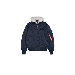 Bomberjacke Alpha Industries "MA-1 TT Hood Light", Herren, Gr. S, blau (rep.blau), Obermaterial: 100% Nylon, Futter: 100% Nylon, Kapuze: 75% Baumwolle, 25% Polyester, Jacken Bomberjacke