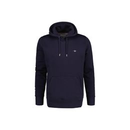 Sweatshirt Gant "Sweatshirt REGULAR SHIELD HOODIE", Herren, Gr. 3XL, blau, Obermaterial: 78% Baumwolle CO. 22% Polyester PES., Sweatshirts Sweatshirt