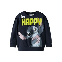 Sweatshirt name it "NMFDIDI STITCH SWEAT UNB NOOS WDI", M&auml;dchen, Gr. 104, navy blazer, Sweatware, Obermaterial: 95% Baumwolle, 5% Elasthan, bedruckt, unifarben, Basic normal, Rundhals, Rippb&uuml;ndchen, Sweatshirts Sweatshirt, mit Glitzerprint f&uuml;r einen funkelnden und coolen Loo