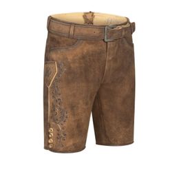 N&uuml;bler Trachtenlederhose N&Uuml;BLER "Lederhosen kurz Latz Obert", Herren, Gr. 46, EURO, braun, Obermaterial: 100% Lammleder LEL., Hosen