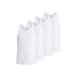 Jack & Jones Unterhemd JACK & JONES "Unterhemd JACBASIC TANKTOP 4PK 4er Pack", Herren, Gr. L, N-Gr, wei&szlig;, Obermaterial: 100% Baumwolle CO., Unterhemden Unterhemd