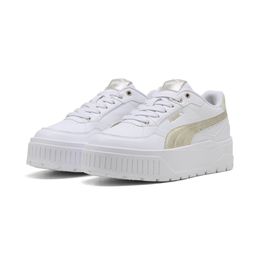 Sneaker Puma "Karmen II Idol Metallic Whisper Sneakers Damen", Damen, Gr. 42, wei&szlig; gold, Obermaterial: Textil, Synthetik; Futter: Textil; Innensohle: Textil; Laufsohle: Gummi, Schuhe Sneaker