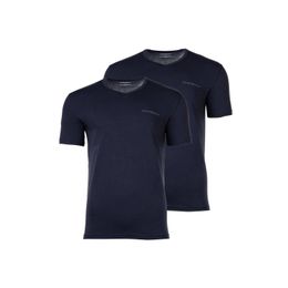 T-Shirt Emporio Armani "T-Shirt CORE LOGOBAND 2er Pack", Herren, Gr. L, blau, Obermaterial: 95% Baumwolle CO. 5% Elasthan EL., Shirts T-Shirt