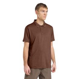 Poloshirt Jack Wolfskin "TRAVEL POLO M", Herren, Gr. XXL (58), schwarzrust, heather, Obermaterial: 95% Polyester, 5% sonstige Fasern, Shirts