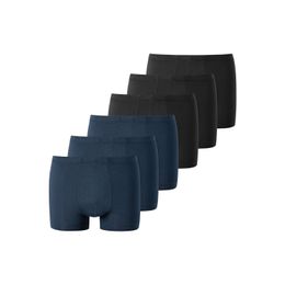 Boxershorts uncover by Schiesser "Boxershort UNCOVER Cotton 6PACK Shorts 6er Pack", Herren, Gr. S, bunt (schwarz, dunkelblau), Obermaterial: 95% Baumwolle CO. 5% Elasthan EL., Unterhosen