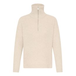Troyer oxmo "Troyer OXIBALLINO", Damen, Gr. S, beige (oatmeal melange), Obermaterial: 93% Polyester PES. 5% Wolle mw. 2% Elasthan EL., Pullover Troyer