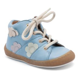 Lauflernschuh bisgaard "ulrikka Weite: normal", Baby, Gr. 23, blau (cornflower hellblau), Leder, Schuhe Lauflernschuh, Sneaker aus vegetabil gegerbtem Leder, Gr&ouml;&szlig;enschablone zum Download