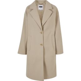 Winterjacke Urban Classics "Urban Classics Damen Ladies Oversized Long Coat", Damen, Gr. XXL, wetsand, 100% Polyester, unifarben, oversize, amerikanischer Ausschnitt, Jacken Winterjacke