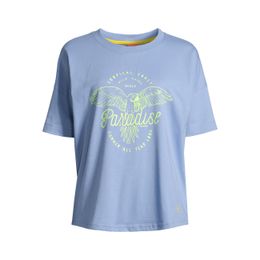 T-Shirt SALZHAUT "Shirt FIPSIE Paradise", Damen, Gr. L, blau (ice blau), Obermaterial: 92% Baumwolle CO. 8% Elasthan EL., Shirts T-Shirt