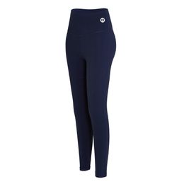 Leggings YEAZ "Leggings STARDUST", Damen, Gr. XL, US, blau (dunkelblau), Obermaterial: 87% Nylon NY. 13% Elasthan EL., Hosen Leggings