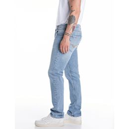 Straight-Jeans Replay "GROVER", Herren, Gr. 34, L&auml;nge 34, blau (light blau r010), Denim/Jeans, Obermaterial: 99% Baumwolle, 1% Elasthan, straight fit lang, Jeans Straight-Jeans, in vielen verschiedenen Waschungen, mit Stretch