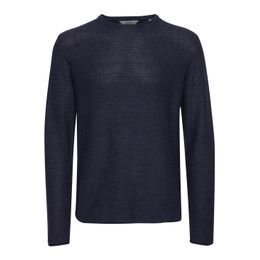 !Solid Strickfleece-Pullover SOLID "Strickpullover SDJarah", Herren, Gr. L, blau (ocean cavern melange), Obermaterial: 50% Baumwolle CO. 50% Polyacryl PAN., Pullover