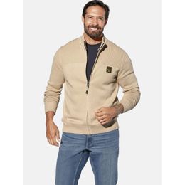 Strickjacke Jan Vanderstorm "Strickjacke BJORNSTAD", Herren, Gr. XXL, beige, Obermaterial: 100% Baumwolle CO., Strickjacken Strickjacke