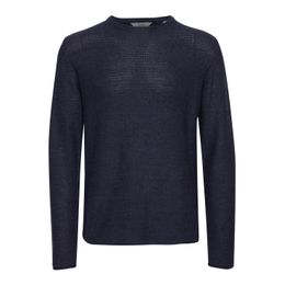 !Solid Strickfleece-Pullover SOLID "Strickpullover SDJarah", Herren, Gr. XXL, blau (ocean cavern melange), Obermaterial: 50% Baumwolle CO. 50% Polyacryl PAN., Pullover