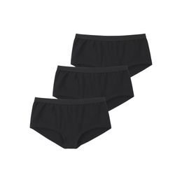 Panty Bench., M&auml;dchen, Gr. 146/152, 3 Stk., schwarz, Jersey, Obermaterial: 92% Baumwolle, 8% Elasthan (LYCRA), unifarben, k&ouml;rpernah, Unterhosen Panty, M&auml;dchen - mit weichem Webbund und Bench Schriftzug
