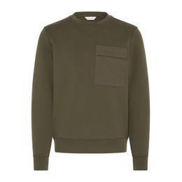 Longpullover Casual Friday "Sweater CFVIDAR", Herren, Gr. L, gr&uuml;n (schwarz olive), Obermaterial: 80% Viskose CV. 13% Polyester PES. 7% Elasthan EL., Pullover Longpullover