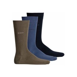 Kurzsocken BOSS "Socken 3P RS Uni Colors CC 3er Pack", Herren, Gr. 43-46, bunt (mehrfarbig), Obermaterial: 75% Baumwolle CO. 23% Polyamid PA. 2% Elasthan EL., Socken