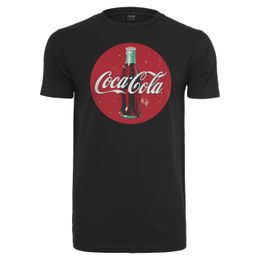 T-Shirt Merchcode "Merchcode Herren Coca Cola Bottle Logo Tee", Damen, Gr. L, schwarz, 100% Baumwolle, unifarben, normal, Rundhals, Shirts T-Shirt