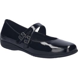 Ballerina Josef Seibel "Fenja 35, black-black", Damen, Gr. 38, schwarz (schwarz, schwarz), Obermaterial: 100% Rindsleder Leather cow., Schuhe Ballerina