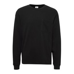 !Solid Longpullover SOLID "Sweatshirt SDHalwest", Herren, Gr. M, schwarz (true schwarz), Obermaterial: 80% Baumwolle CO. 20% Polyester PES., Pullover Longpullover