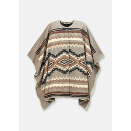 Madeleine Mode Cape MADELEINE "Cape Doubleface-Cape mit Innenweste", Damen, Gr. 40, beige (cappuccino, multicolor), Obermaterial: 80% Wolle WO. 20% Polyamid PA., Modern, Jacken Cape