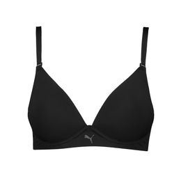 B&uuml;gel-BH Puma "Puma WOMEN MICROFIBER SOFT PADDED BRA", Damen, Gr. 75, Cup B, schwarz, Microtouch, Obermaterial: 70% Polyamid, 30% Elasthan, BHs B&uuml;gel-BH, mit wendbaren und verstellbaren Tr&auml;gern, Logodruck vorn