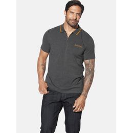 Poloshirt Jan Vanderstorm "Poloshirt JOHAR", Herren, Gr. XXL, grau (dunkelgrau), Obermaterial: 60% Baumwolle CO. 40% Polyester COOLMAX PES(Coolmax)., Shirts