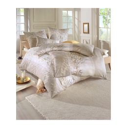 Bettw&auml;sche Estella Gr. 2, beige (natur), B/L: 155cm x 200cm, Interlock-Jersey,Interlock-Jersey, B/L: 80cm x 80cm, 3 Stk., Interlock-Jersey;Interlock-Jersey, 100% Baumwolle, Bettw&auml;sche, Bettw&auml;sche