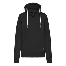Longpullover oxmo "Sweatshirt OXMILLE", Damen, Gr. S, schwarz, Obermaterial: 55% Polyester PES. 45% Baumwolle CO., Pullover Longpullover