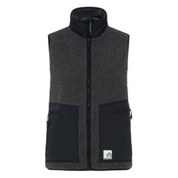 Funktionsweste North Bend "Funktionsweste NBGalan W Teddy Vest", Damen, Gr. 42, grau (asphalt), Obermaterial: 100% Polyester Pol. recyc.., Westen Funktionsweste