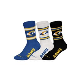 Kurzsocken NFL "Socken NFL 3Pack Crew Socks 3er Pack", Damen, Gr. 39-42, bunt (la rams), Obermaterial: 58% Baumwolle CO. 39% Polyester PES. 3% Elasthan EL., Socken