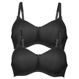 Schalen-BH Anita "2er Pack Schalen BH Lace Rose", Damen, Gr. 100, Cup B, schwarz (schwarz schwarz), Obermaterial: 50% Polyamid PA. 30% Polyester PES. 20% Elasthan EL., BHs Schalen-BH