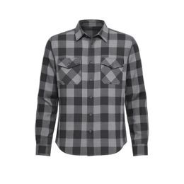 Langarmhemd Brandit "Brandit Herren Checked Shirt", Herren, Gr. 7XL, US-Gr&ouml;&szlig;en, schwarz, grau, 100% Baumwolle, normal, Hemden