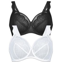 B&uuml;gel-BH Anita "2er Pack B&uuml;gel BH Selma", Damen, Gr. 70, Cup H, bunt (schwarz wei&szlig;), Spitze, Obermaterial: 84% Polyamid PA. 16% Elasthan EL., BHs B&uuml;gel-BH