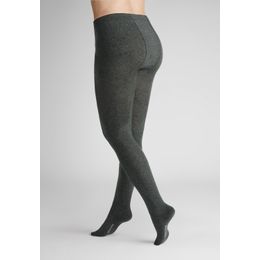 Strickstrumpfhose Hudson "Strumpfhose Relax Montana Comfort Size", Damen, Gr. 47-49, grau (grau, meliert 0550), Obermaterial: 90% Baumwolle CO. 8% Polyamid PA. 2% Elasthan EL., Strumpfhosen